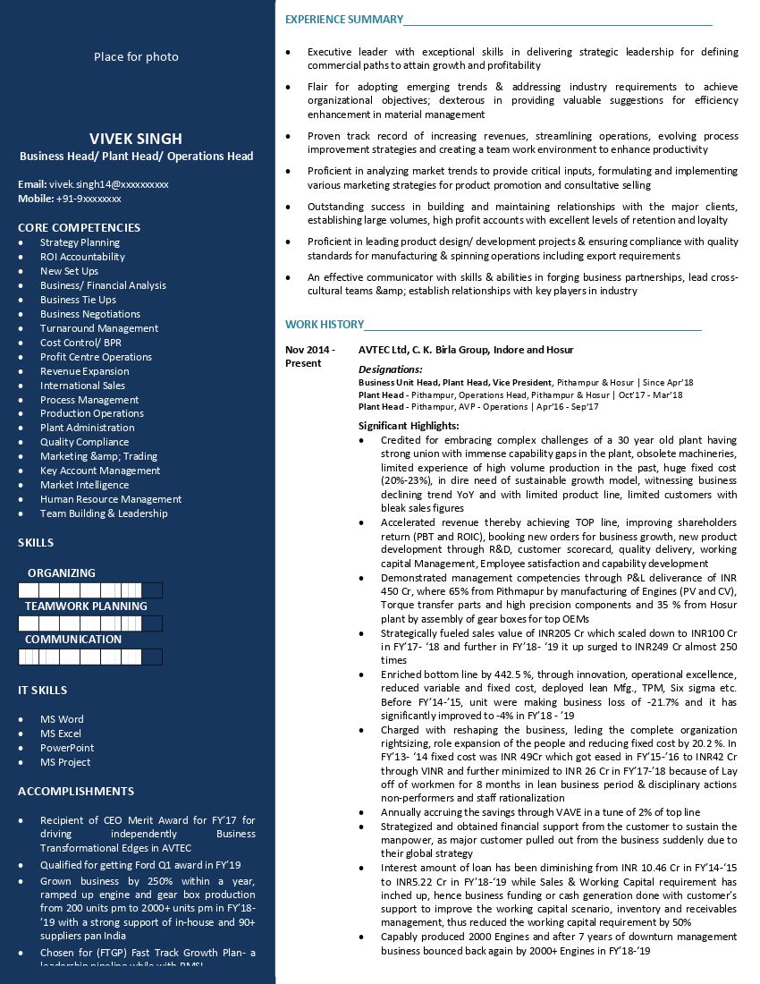 Download Professional CV/Resume Writing Samples India | USA